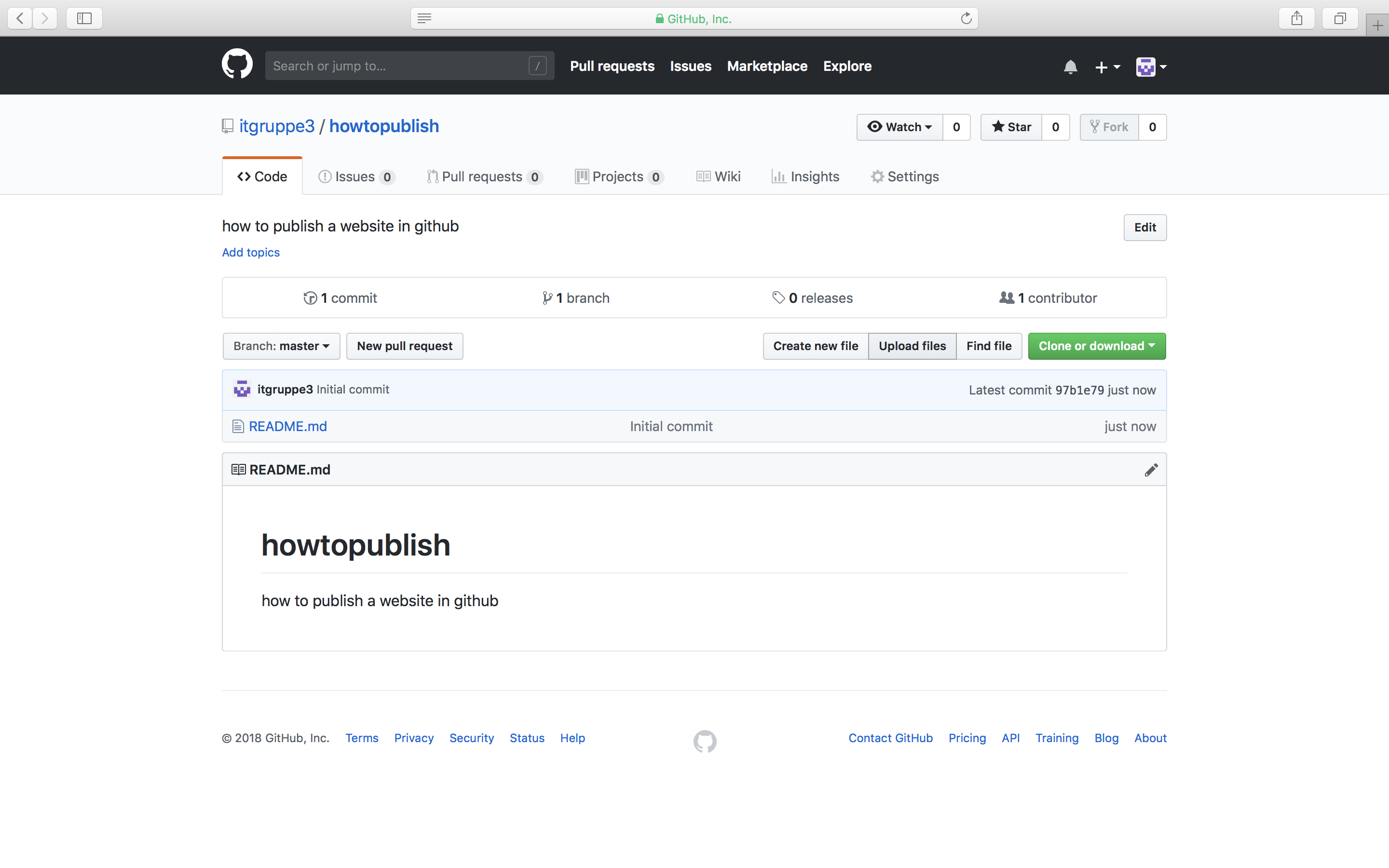 Hvordan publisere nettside på github